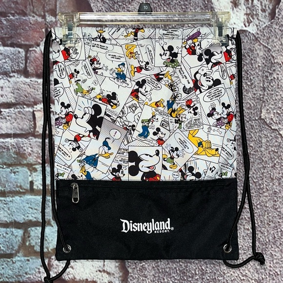 Disney | Bags | Disneyland Resort Mickey Mouse Comic Strip Draw String ...